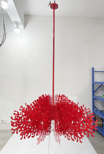 Red coral chandelier, exhibition hall, restaurant, personalized art ...